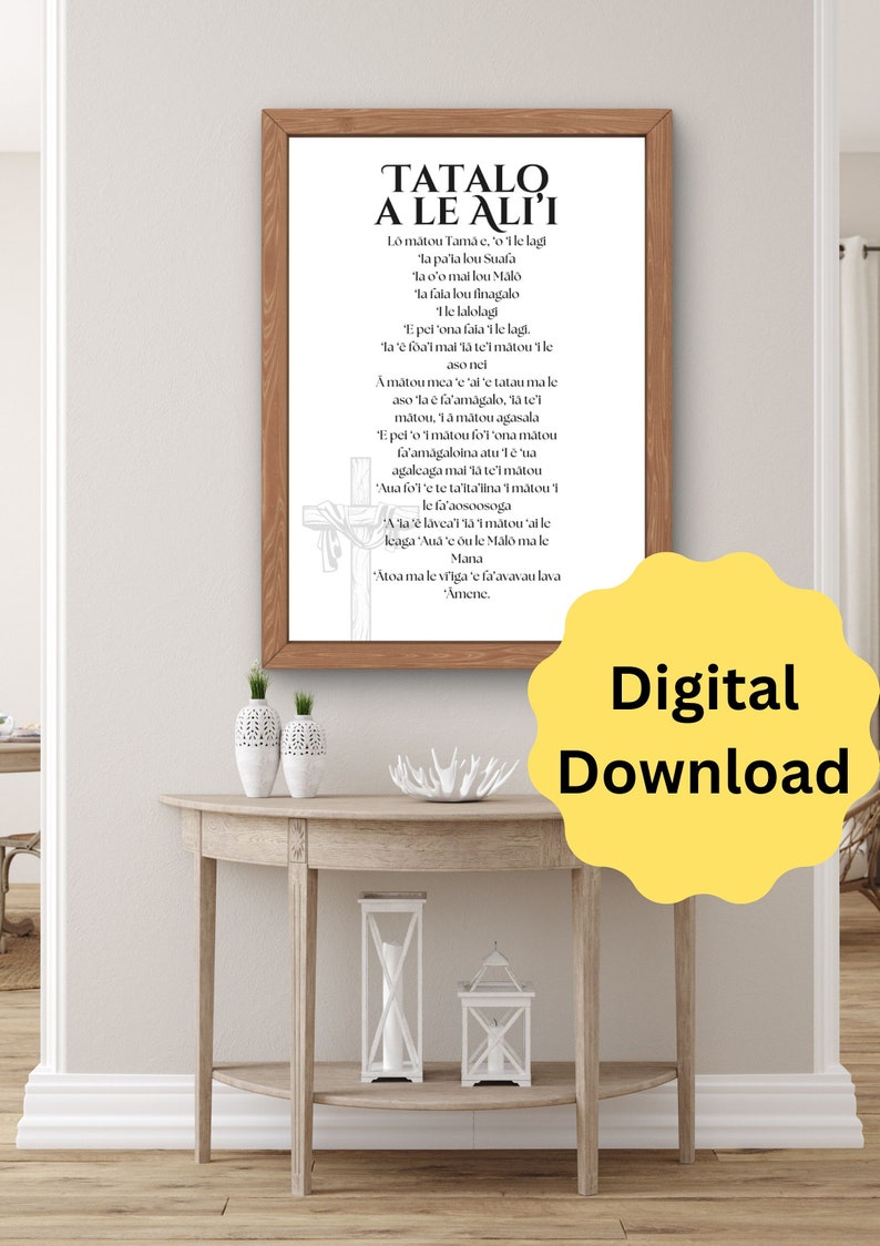 The Lords Prayer Printable Samoan Tatalo A Le Alii Wall Art, Minimal ...