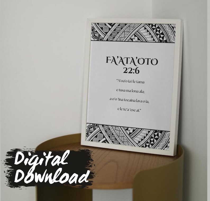 Bible Verse Quote Samoan Printable Hanging Wall Art Samoan Digital ...