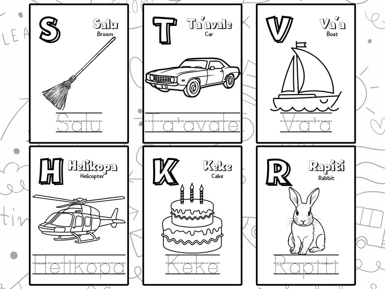 Samoan Alphabet Colouring Pages O Le Pi Faitau Samoan Educational ...