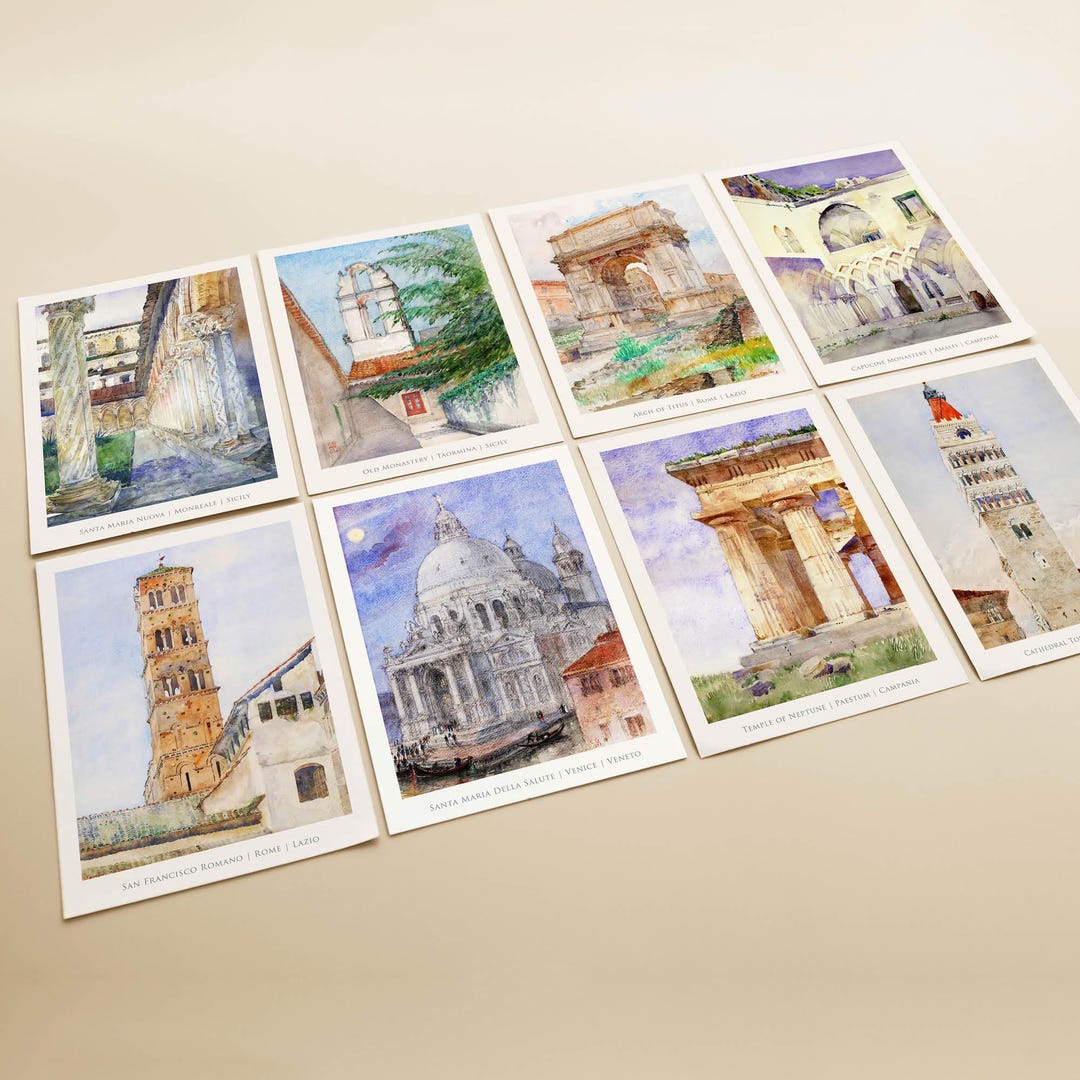 Printable Cards With Italian Architecture A6 Postcards Digital Download - Etsy