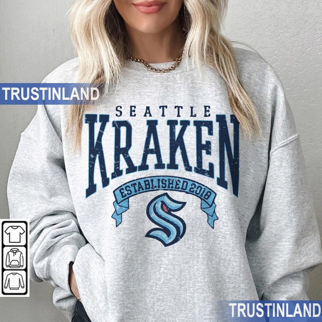 Seattle Kraken Shirt, Merch Vintage 90s Sweatshirt Hockey Retro Unisex ...
