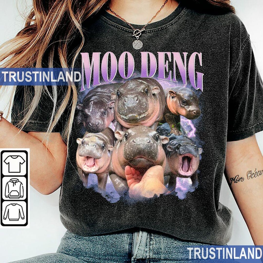 Funny Deng Meme Shirt, Retro Deng Bootleg Baby Pygmy Hippo Design Gift ...