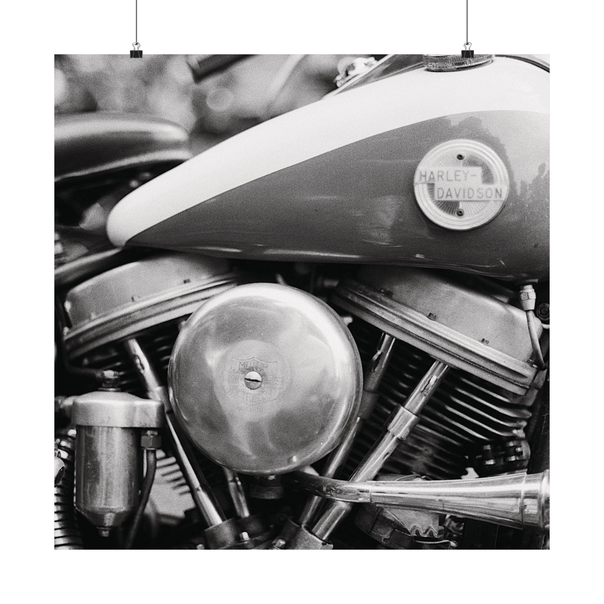 Harley Davidson Panhead Wall Art | Classic Black & White Film ...