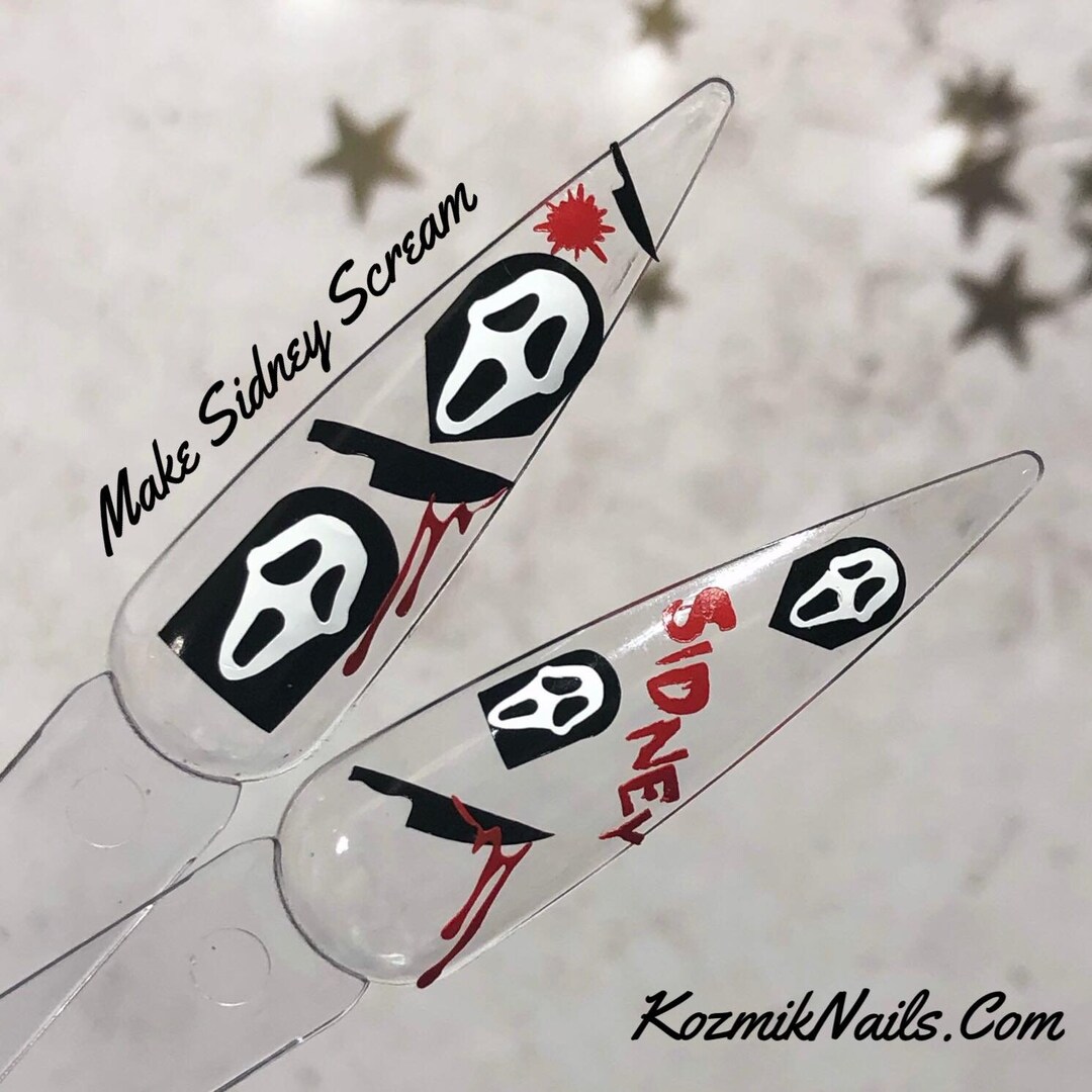 Make Sidney Scream Horror Movie Classic Vinyl Stickers for Easy Nail ...