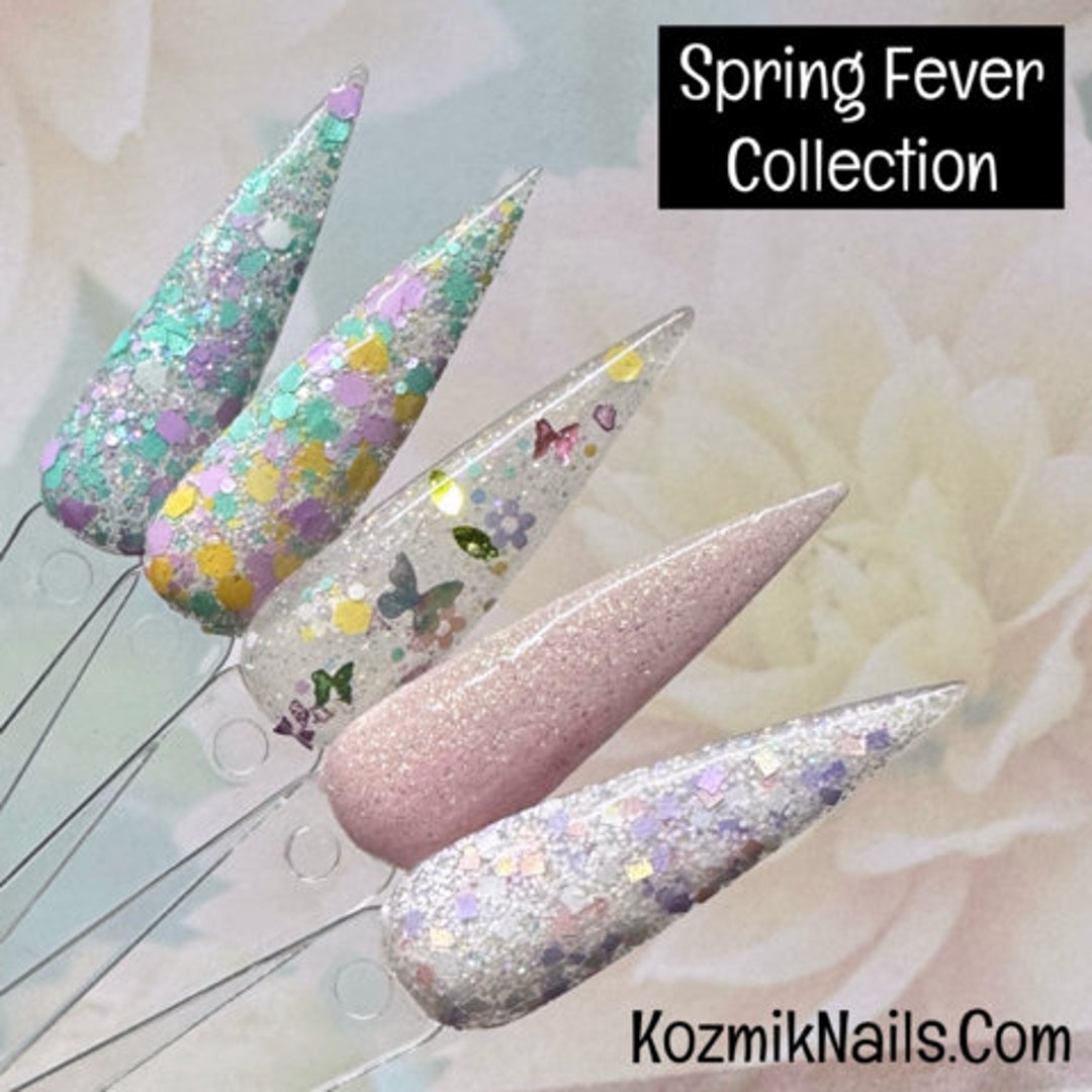 Acrylic Dip Dipping Powder Pastel Glitter Fingernail Nails Spring Fever ...