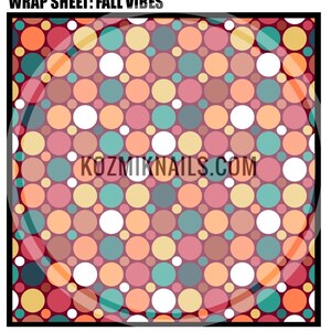Fall Vibes Autumn Dots Design Waterslide Decal for Nail Art by Kozmik ...