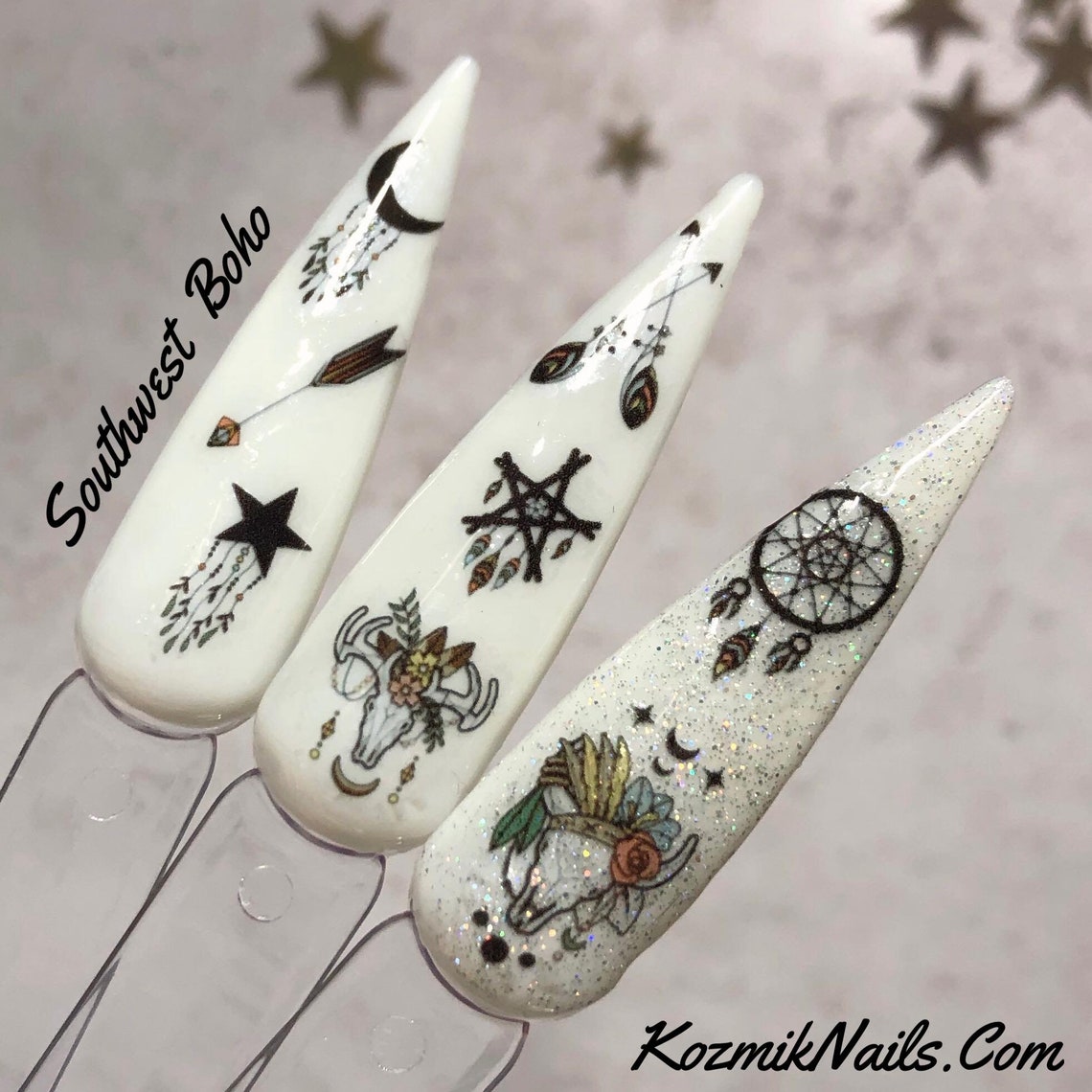 Southwest Boho Western Cowboy Cowgirl Rustic Handmade Nail - Etsy