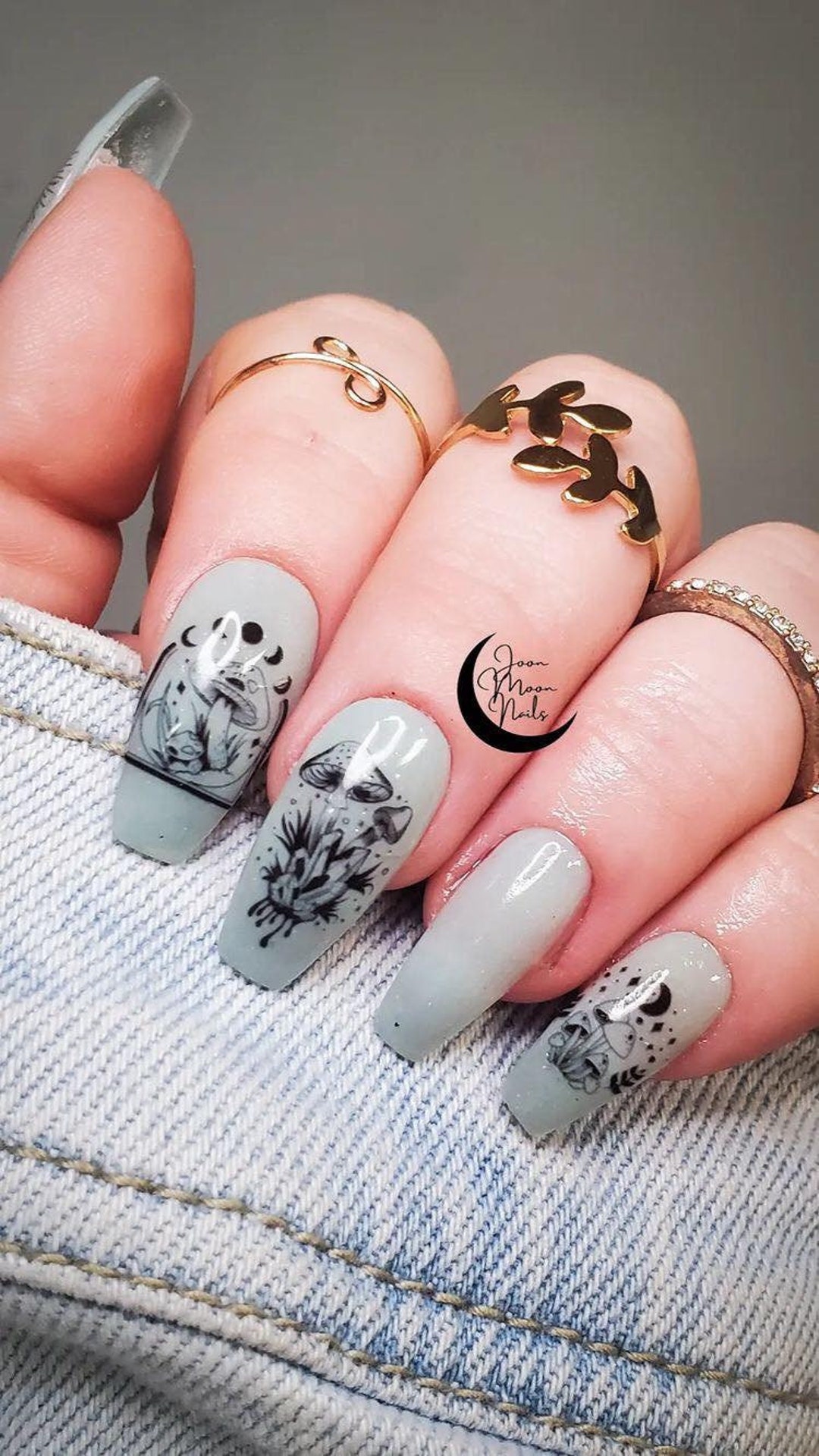 Magic Mushrooms Shrooms Wicca Moon Spells Witch Waterslide Nail Decals ...