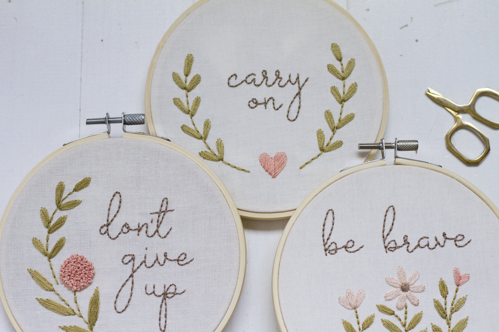 Inspirational Quotes Embroidery Grouping Hand-embroidery - Etsy