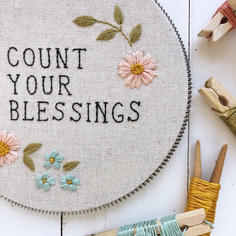 Count Your Blessings Digital Pattern Hand-embroidery, Stitching ...