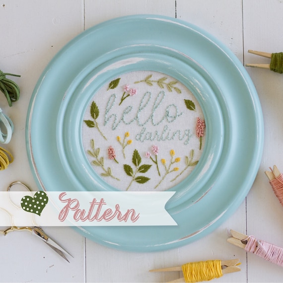 Hello Darling Hand-embroidery Pattern Stitching Embroidery | Etsy