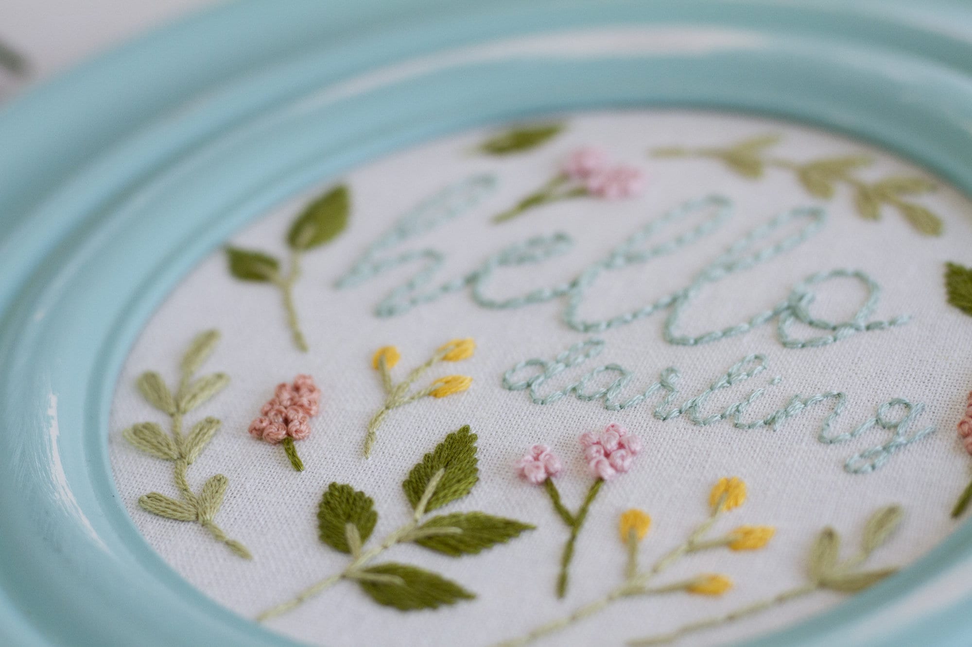 Hello Darling Hand-embroidery Pattern Stitching Embroidery | Etsy