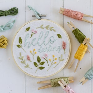 Hello Darling Hand-embroidery Pattern, Stitching, Embroidery, Pdf File ...