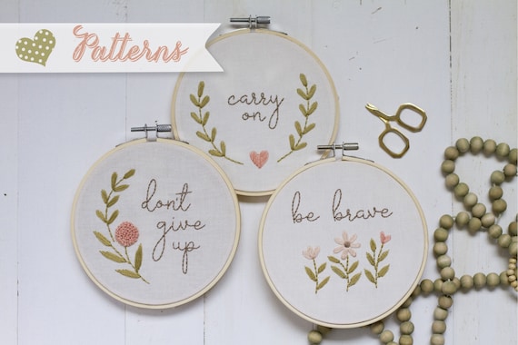 Inspirational Quotes Embroidery Grouping Hand-embroidery - Etsy