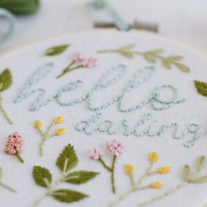 Hello Darling Hand-embroidery Pattern, Stitching, Embroidery, Pdf File ...