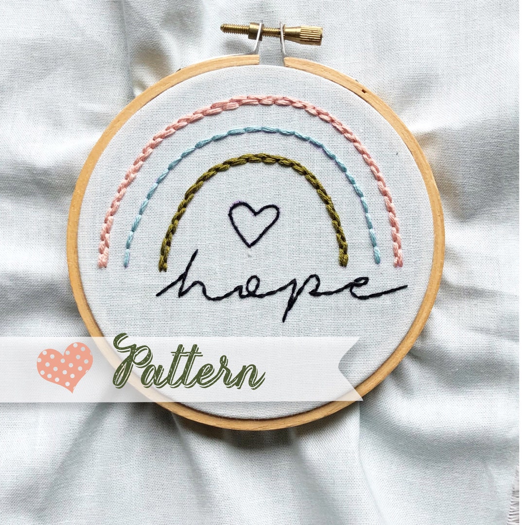 Hope and Rainbows Digital Pattern Hand-embroidery, Stitching ...