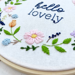 Hello Lovely Digital Pattern Hand-embroidery, Stitching, Embroidery ...