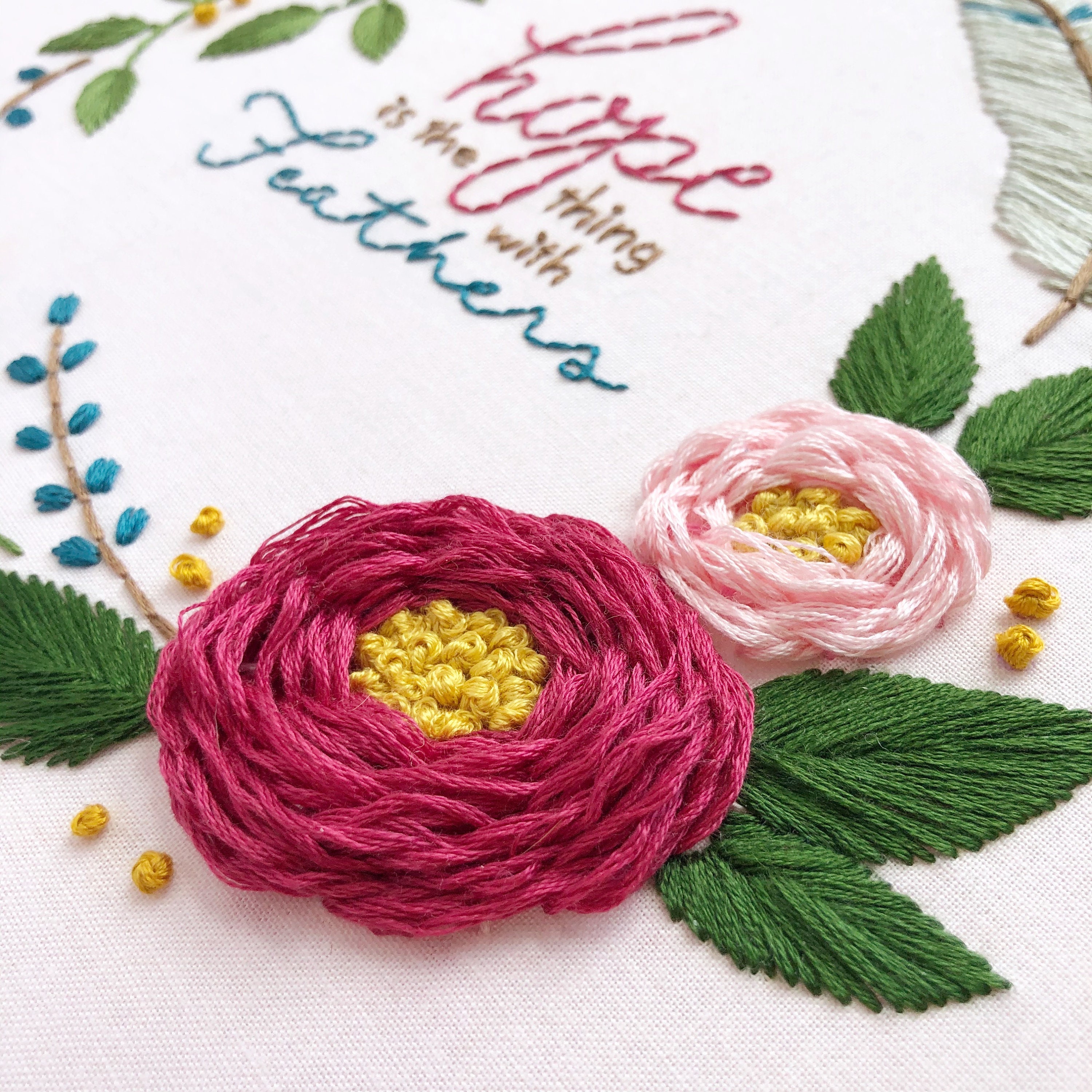 Hope and Feathers Digital Pattern Hand-embroidery Stitching - Etsy