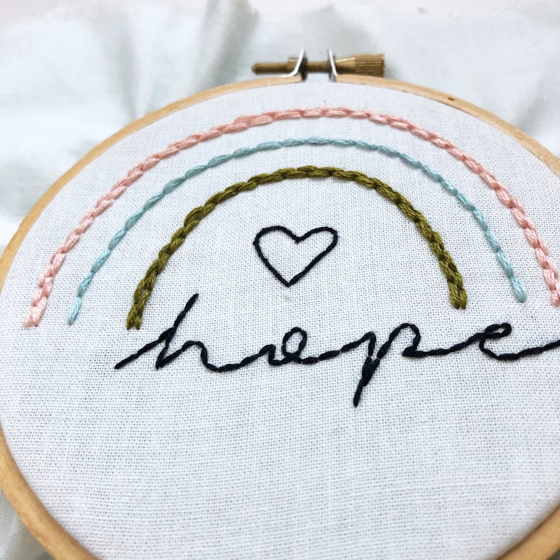 Hope and Rainbows Digital Pattern Hand-embroidery, Stitching ...