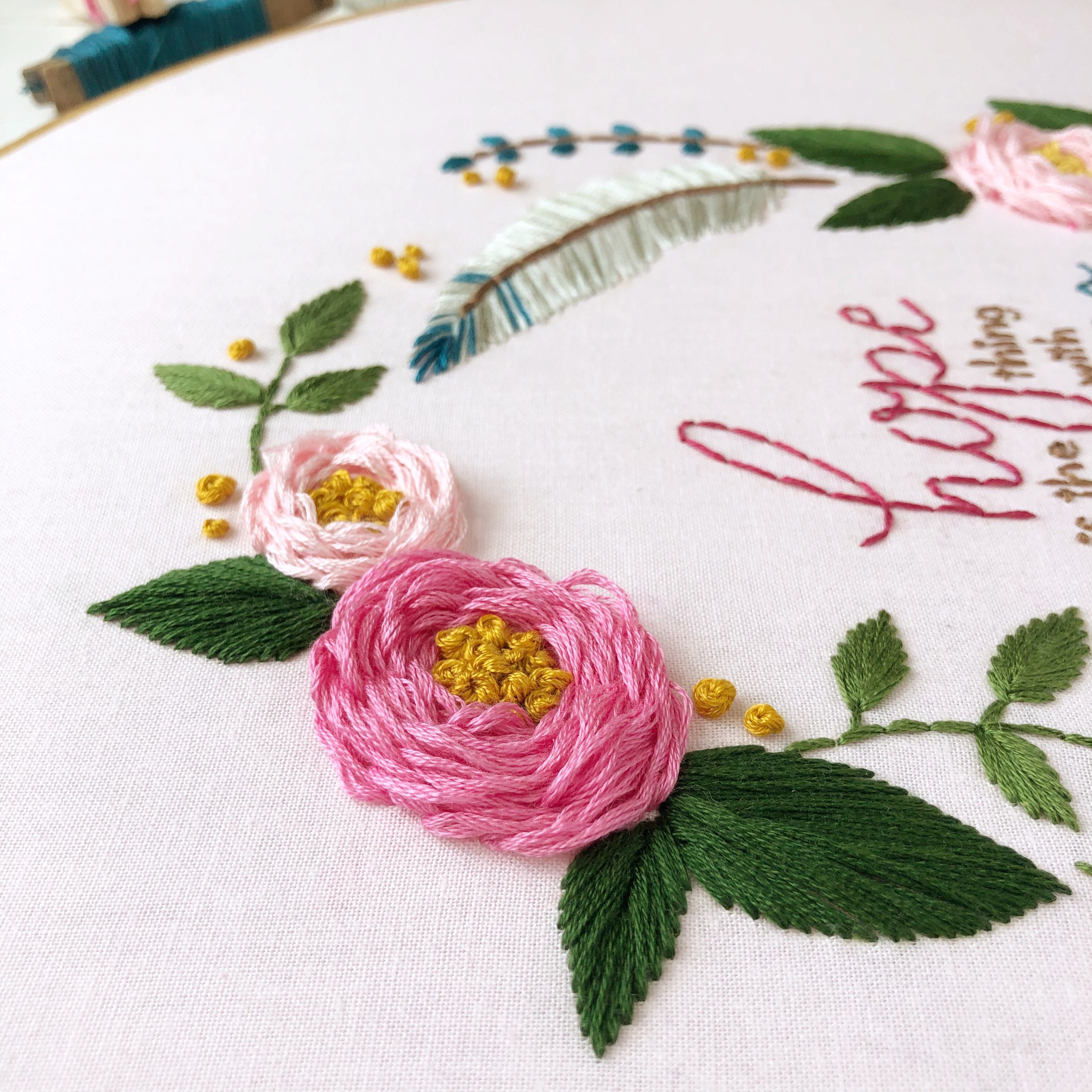Hope and Feathers Digital Pattern Hand-embroidery Stitching - Etsy