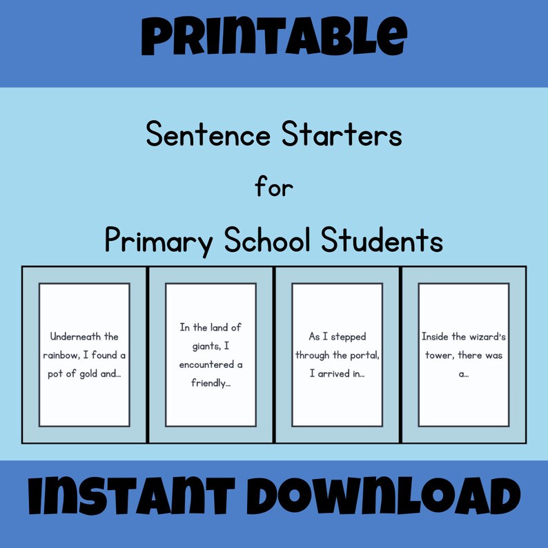 32 Printable Sentence Starters for Primary School Students - Etsy UK