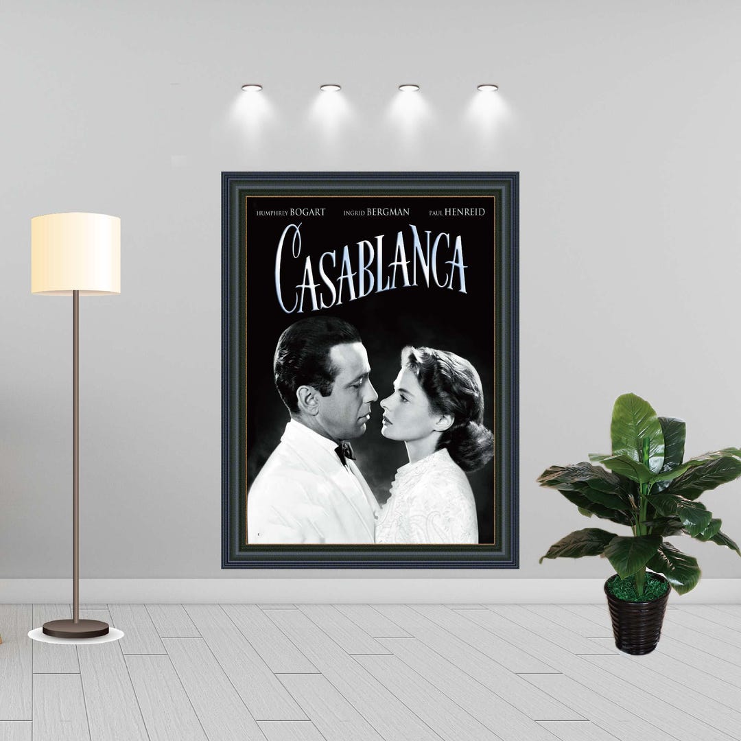 Casablanca (1942) Movie Poster - Canvas Poster Print - Home Decor - Art Poster for Gift - Wall ...