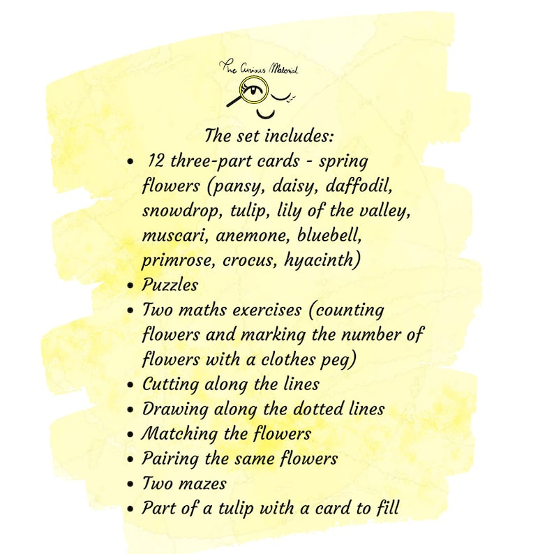 SPRING FLOWERS, Montessori Printable Cards, Three Part Cards ...