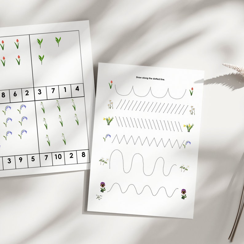 SPRING FLOWERS, Montessori Printable Cards, Three Part Cards ...