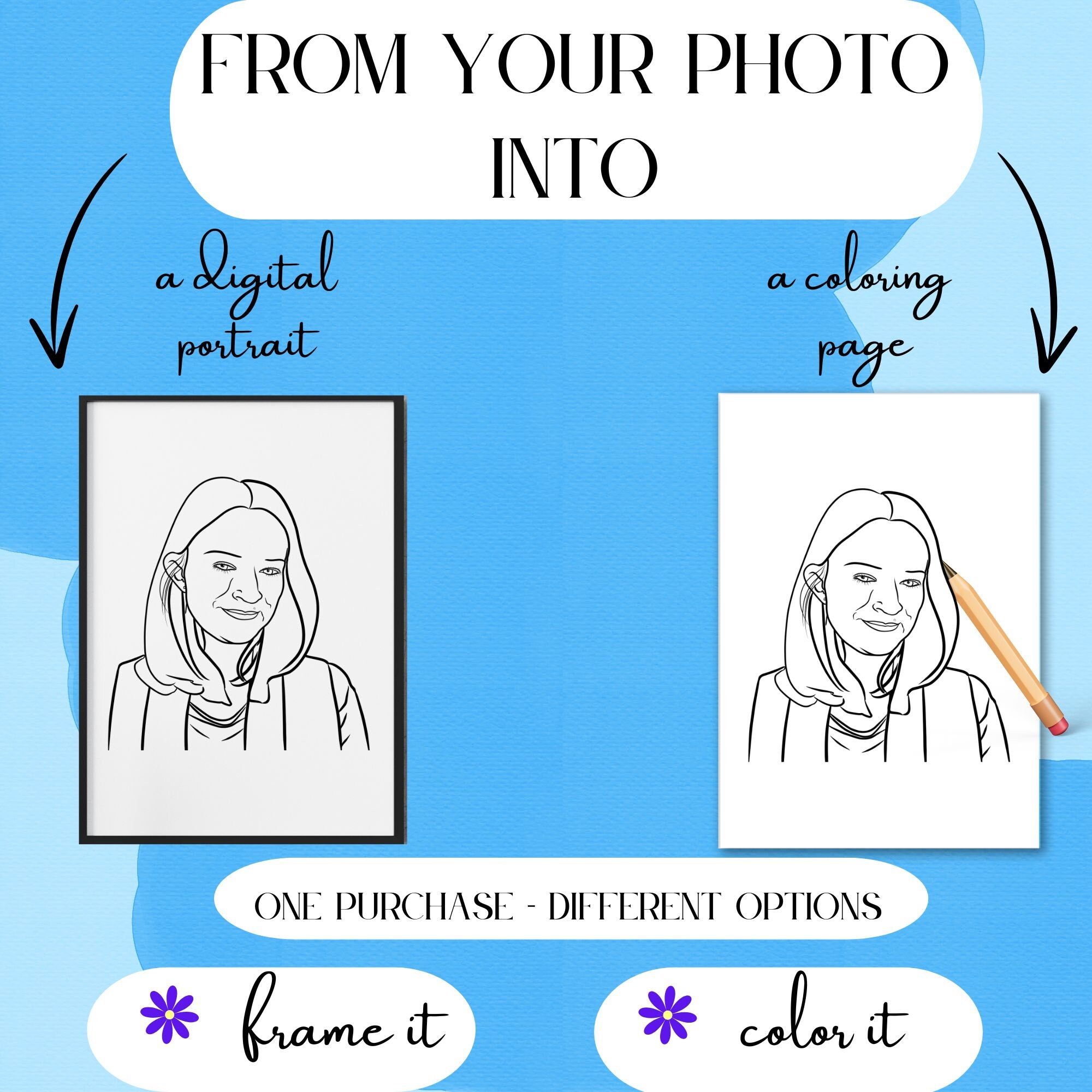 Personalized Coloring Page, Custom Coloring Page From Photo ...