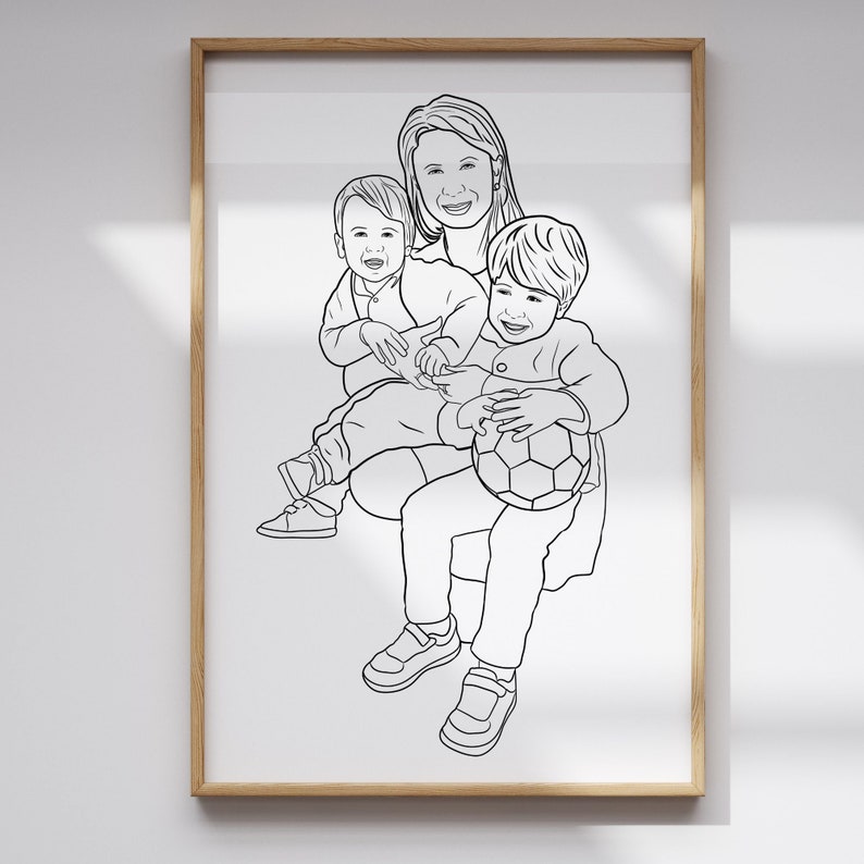 Personalized Coloring Page From Photo, Mother's Day Coloring Picture ...