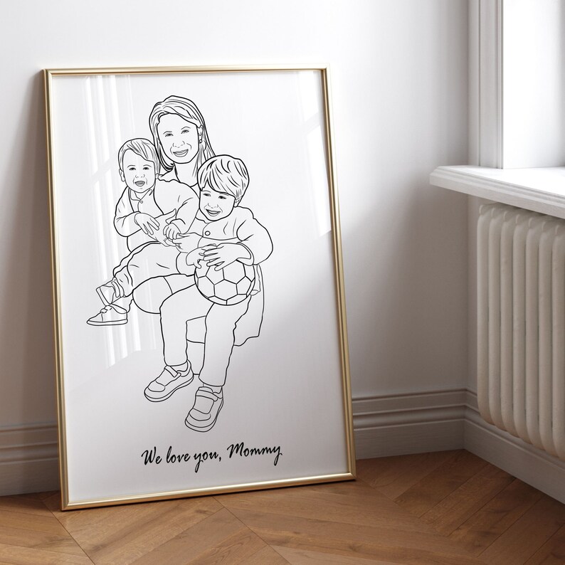 Personalized Coloring Page From Photo, Mother's Day Coloring Picture ...