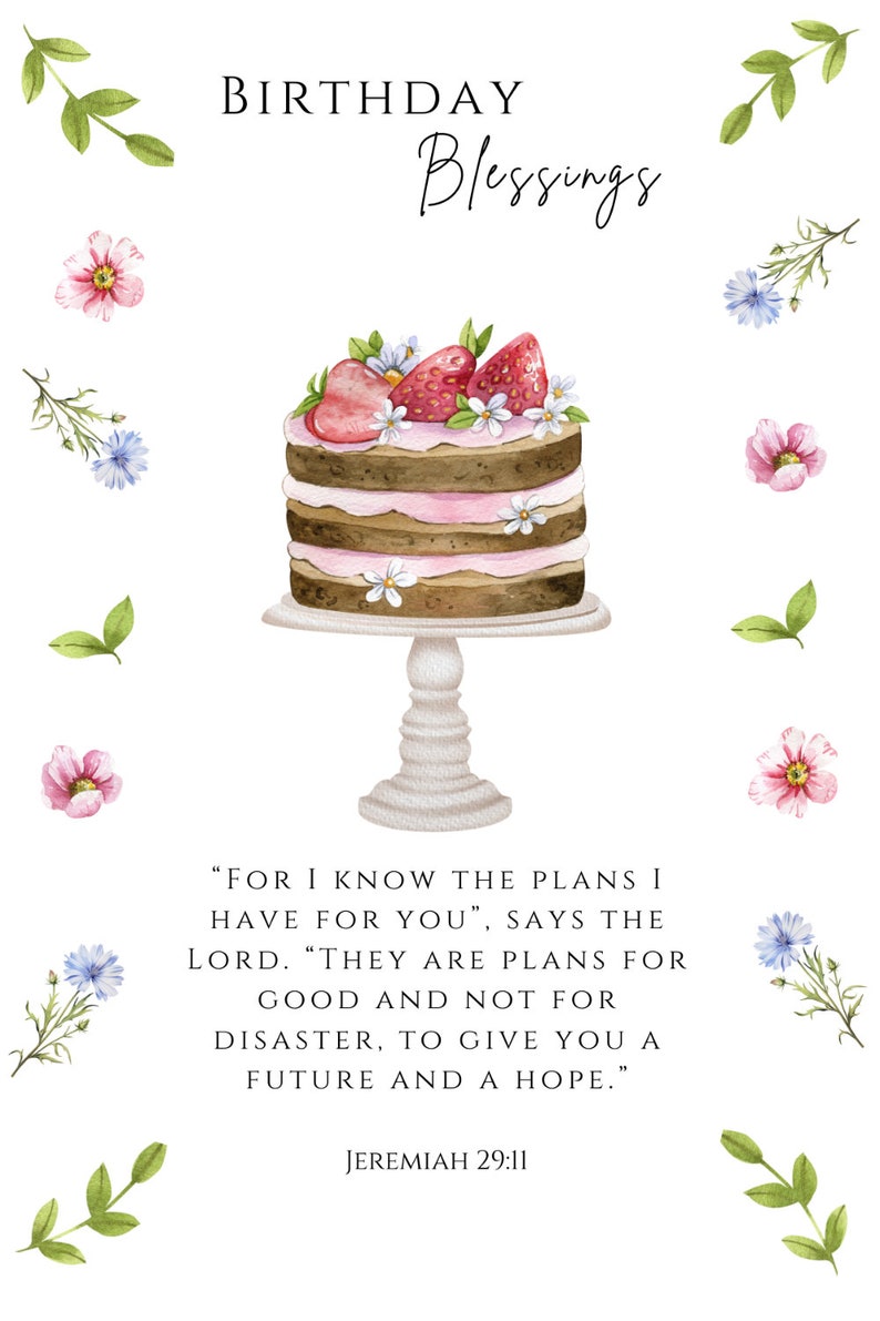 Digital Birthday Blessings Sponge Cake Card for Mom Summer Garden ...