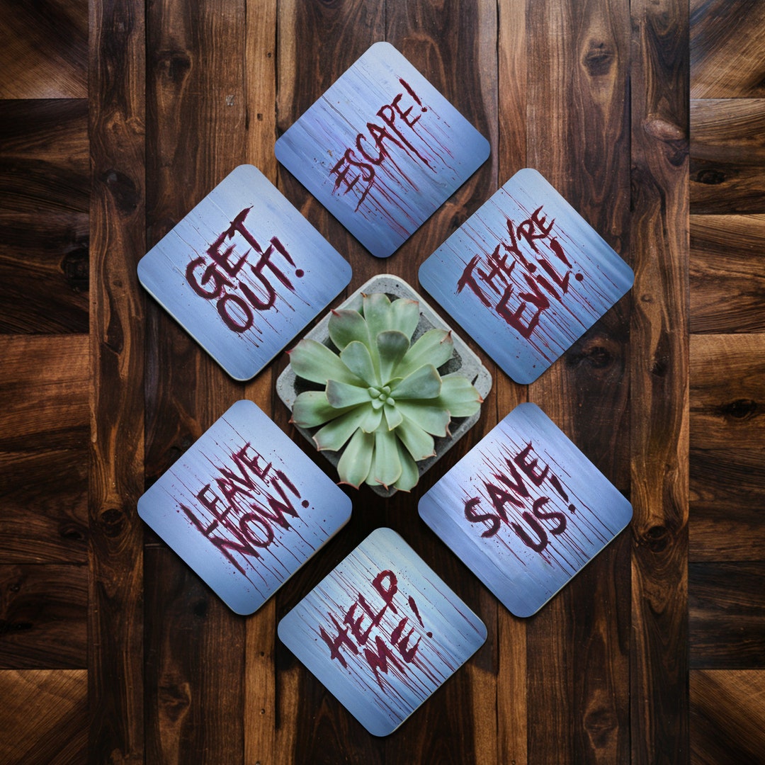 Blood Drip 6 Coaster Set Quirky Home Decor, Weird Housewarming Gift ...