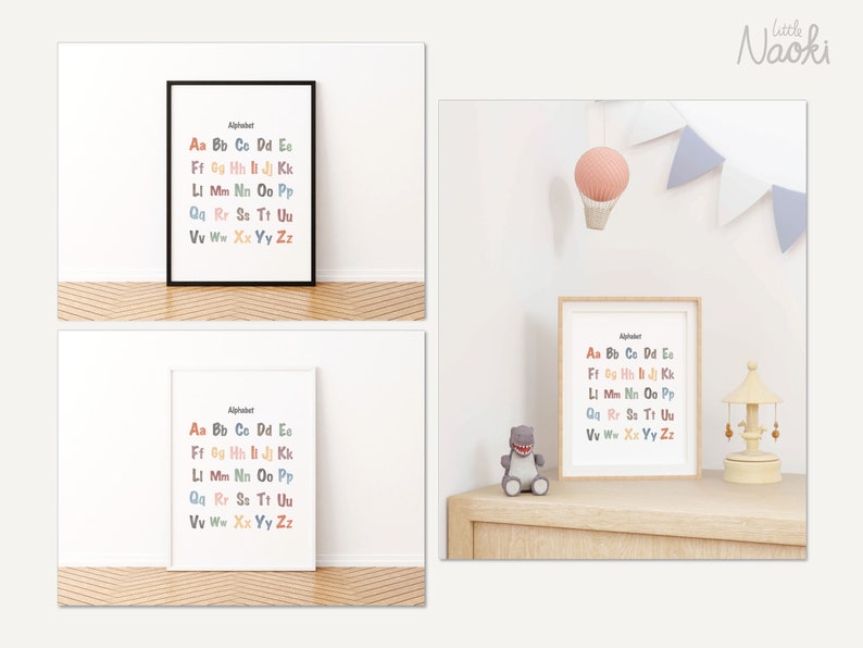 Bright Alphabet Poster Educational Rainbow Printable Art for Homeschool ...