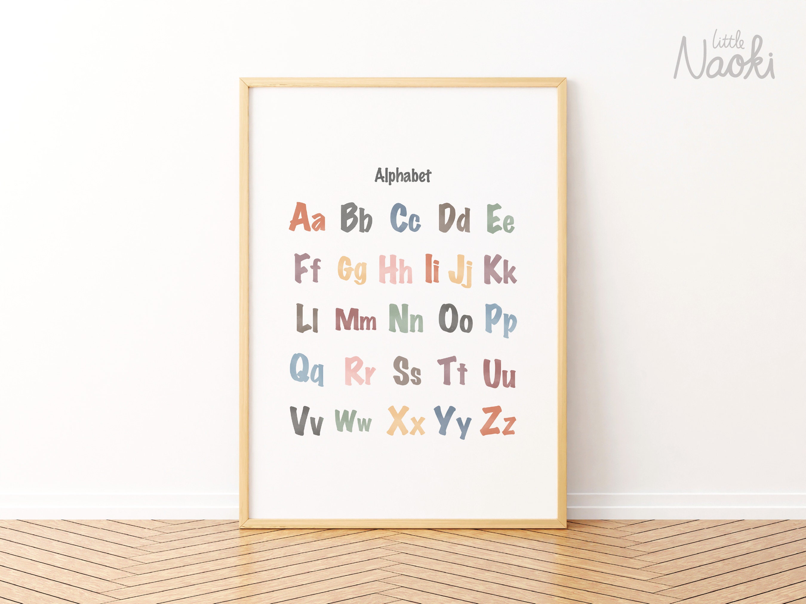 Bright Alphabet Poster Educational Rainbow Printable Art for Homeschool ...