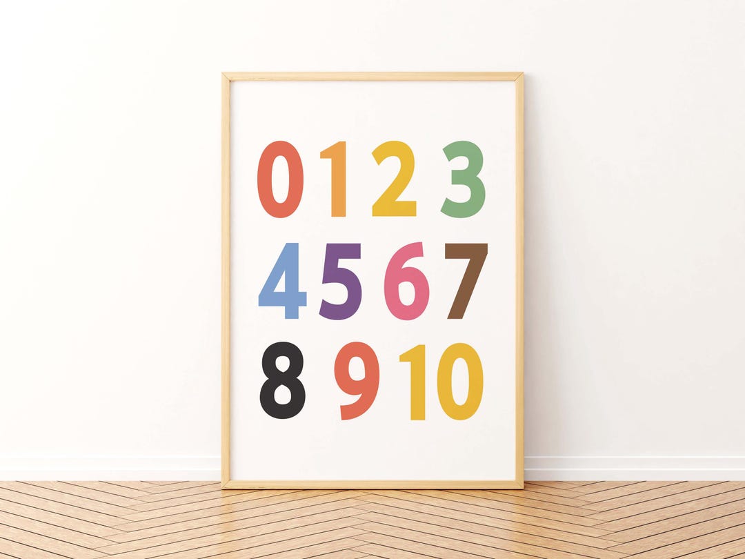 Colorful Rainbow Number Chart 1-10, Montessori Kids Decor ,printable ...