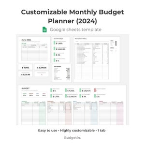 Customizable Monthly Budget Template, Simple Budget Planner, Google ...
