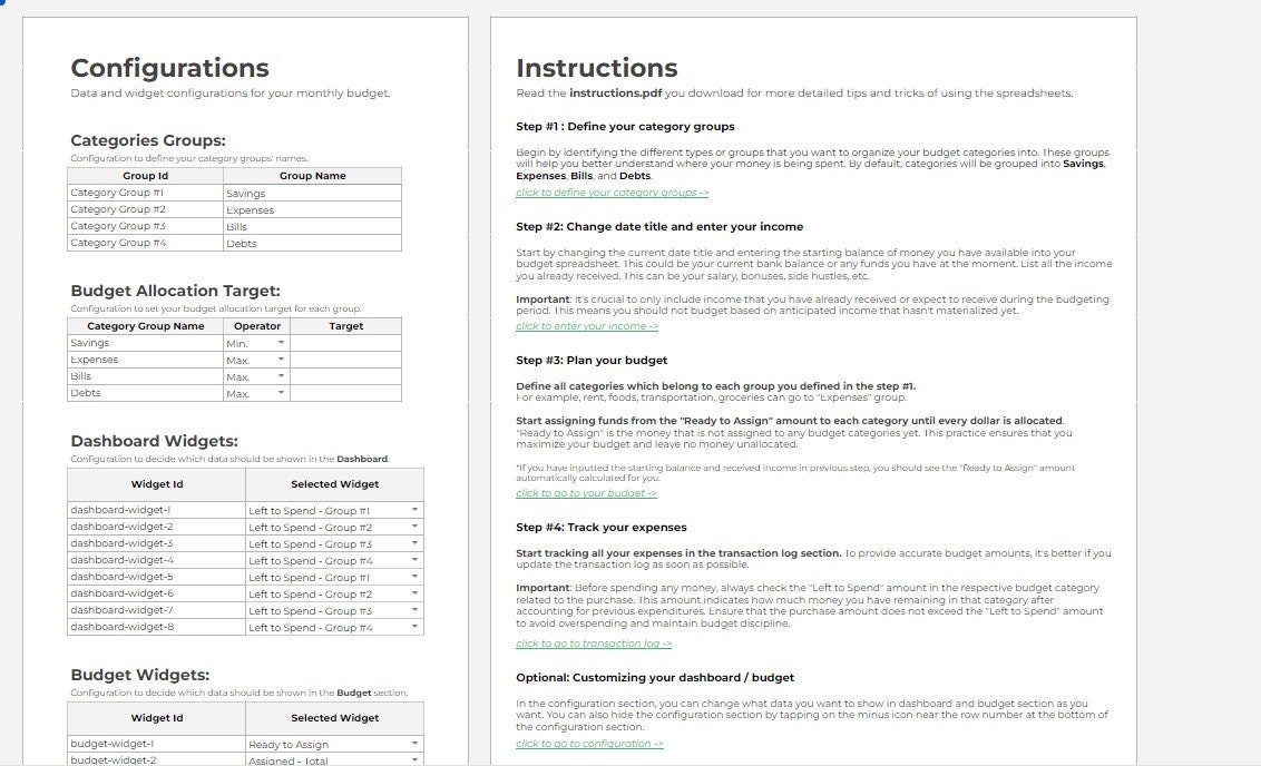 Customizable Monthly Budget Template, Simple Budget Planner, Google ...