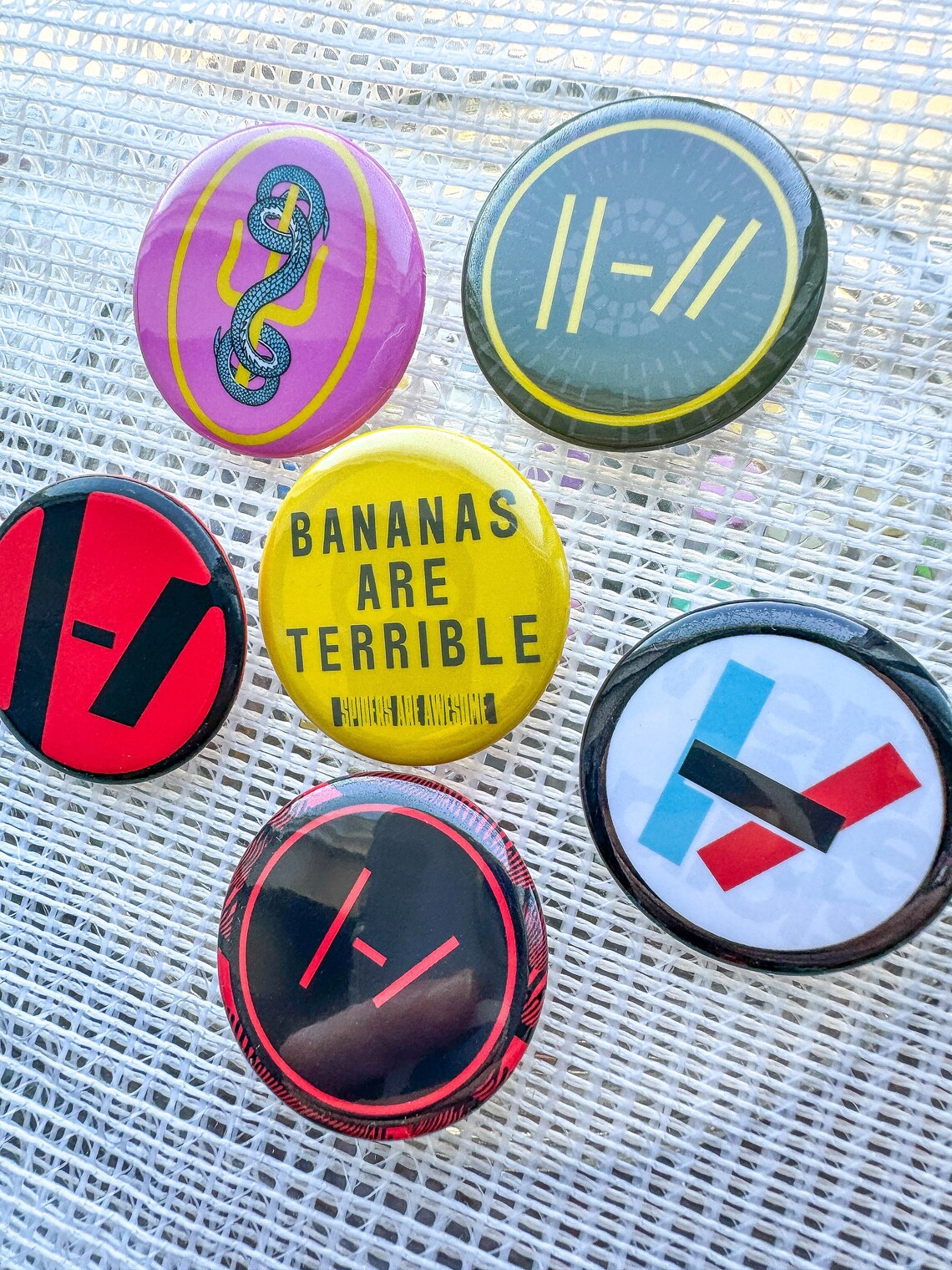 Twenty One Pilots Clancy Logo Merch Bananas Are Terrible 1.25 Buttons ...