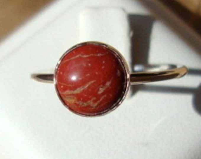 Red Jasper Ring 8mm on 16 Ga Sterling Silver Rusty Red - Etsy