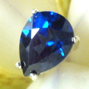 Earrings Gold Blue Sapphire Posts Studs - Eco Friendly Yellow or White ...