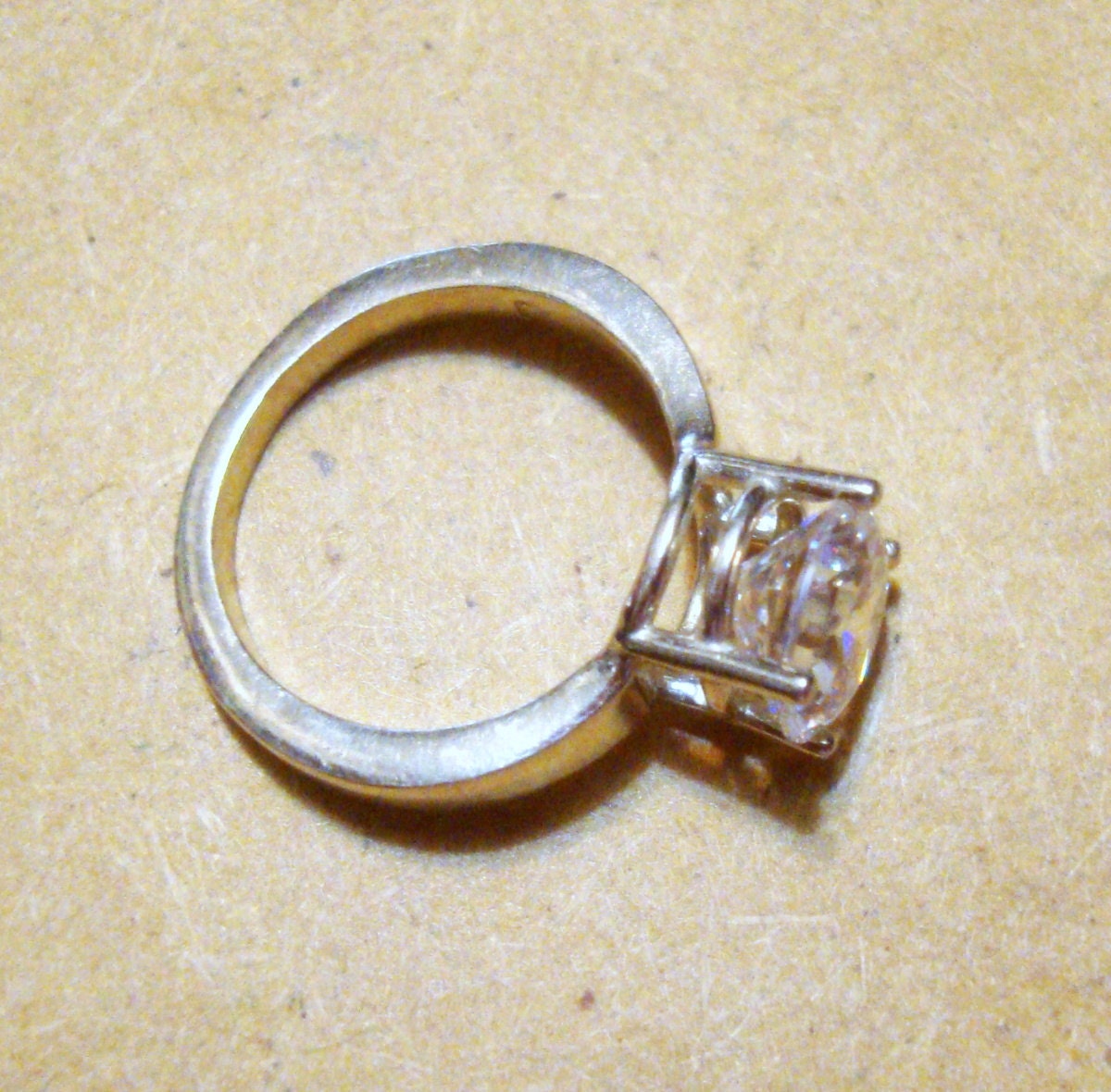 April Ring Big Solitaire Imitation Diamond 9mm 5ct in Heavy - Etsy