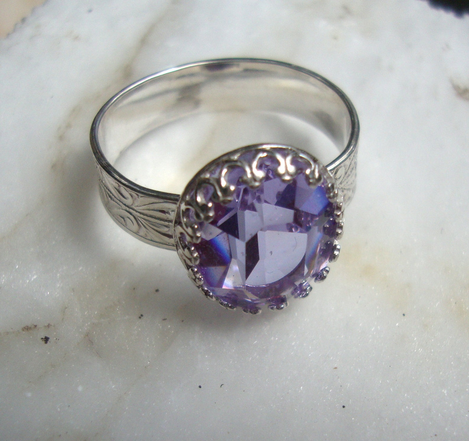 Alexandrite Ring REGAL Color Change Blue to Pink 12x10 Mm Zandrite Lab ...