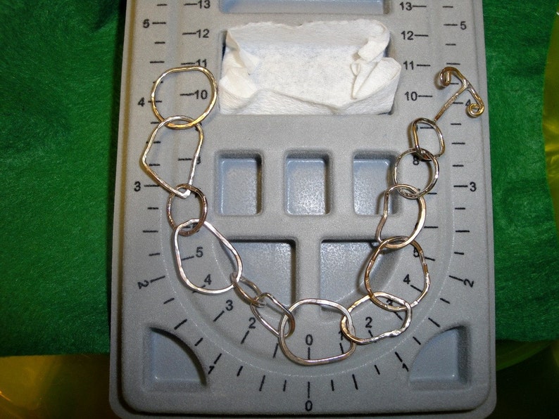 Big Irregular Links of Sterling Silver - Chain Bracelet- Entirely ...