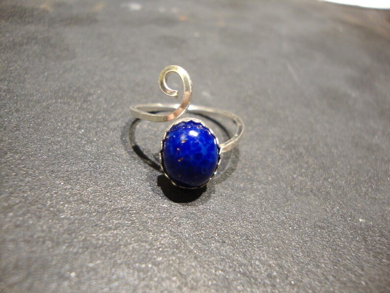 Lapis ring Adjustable choose sizes 3 to 15 10x8mm solid | Etsy