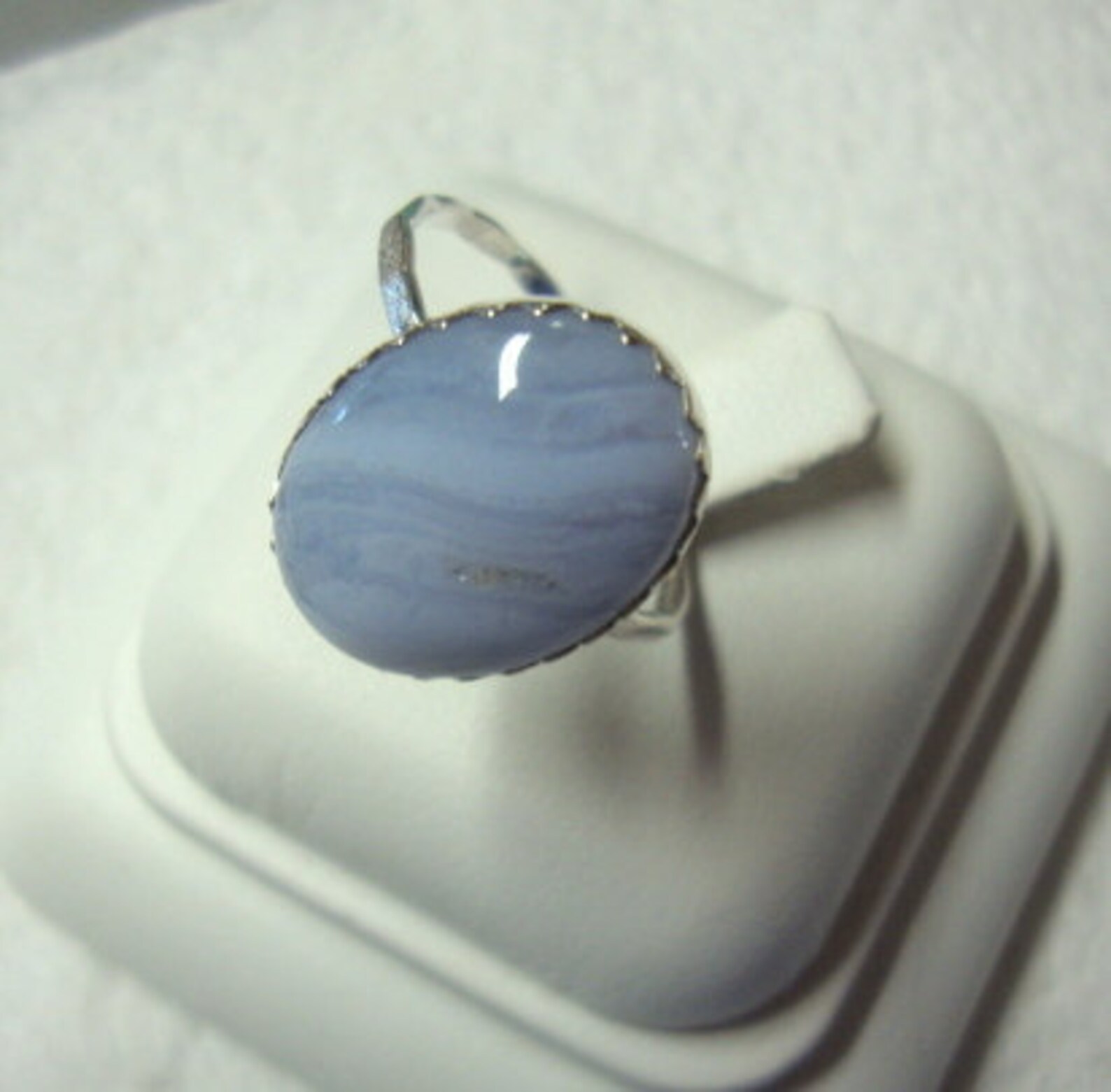 Blue Lace Agate Ring .925 Sterling Silver - Etsy