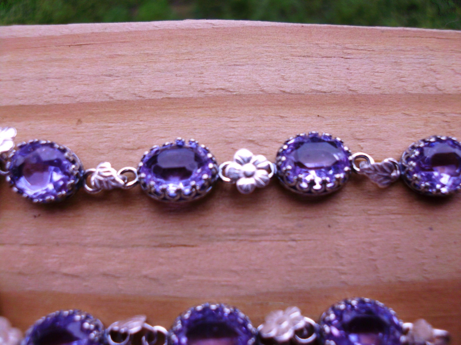 Alexandrite Bracelet Color Change Lab, Crown Set in .925 Sterling ...