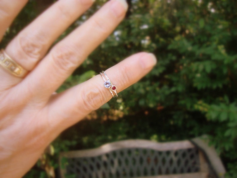 Alexandrite ring 4mm sterling silver Lab grown eco friendly | Etsy