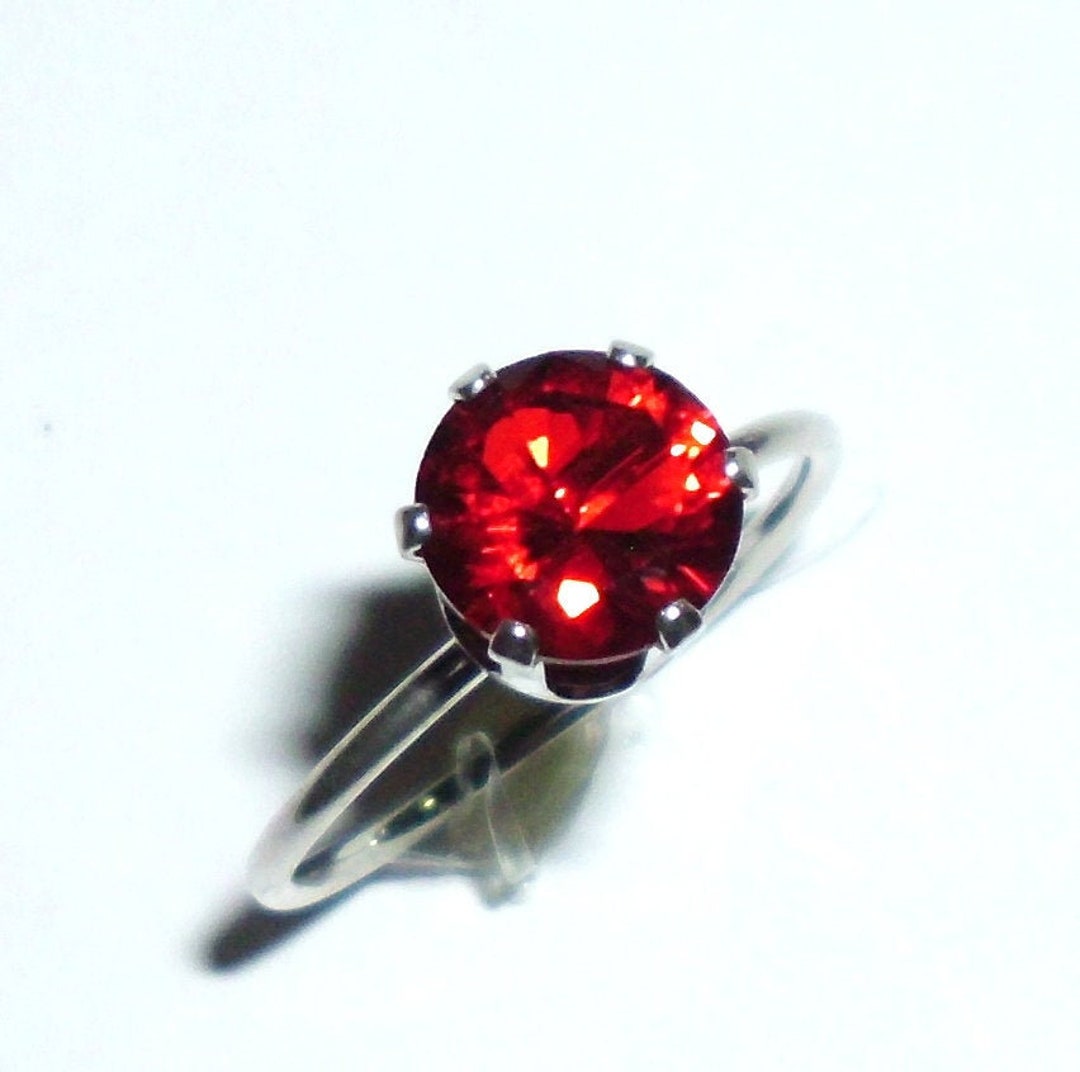 Ring Fiery RED 8mm Solid Sterling Silver Screaming Red- Custom Handmade ...