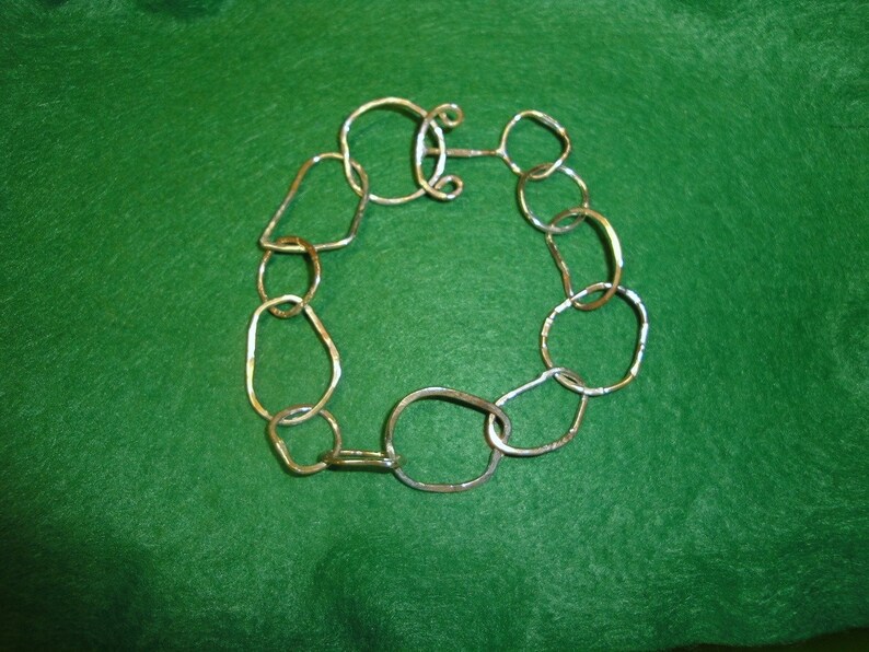 Big Irregular Links of Sterling Silver Chain Bracelet - Etsy